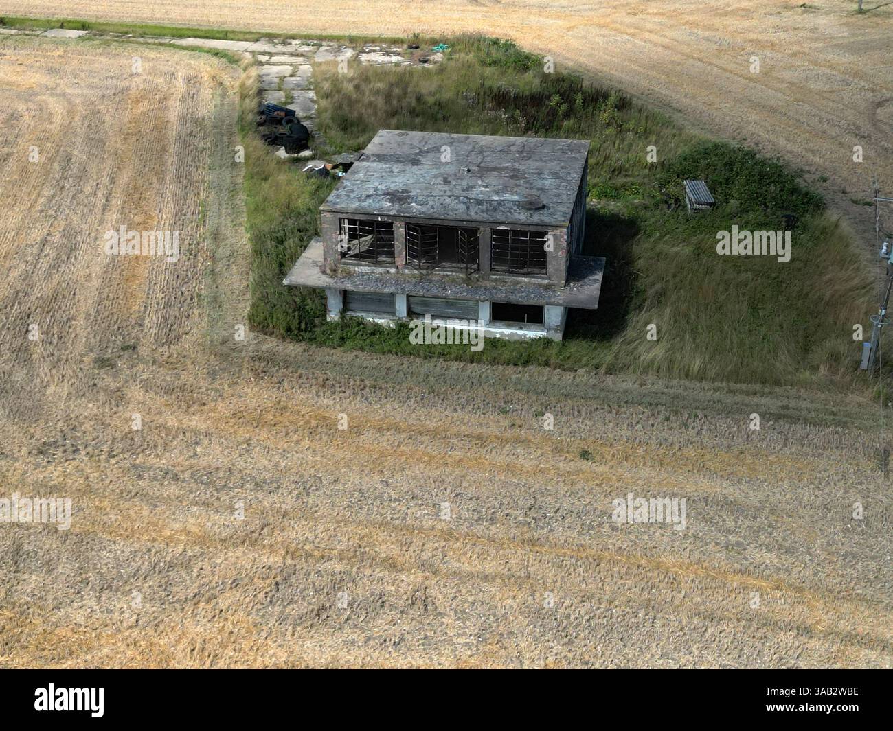 aerial view of RAF Catfoss control tower east Yorkshire,World war two ...