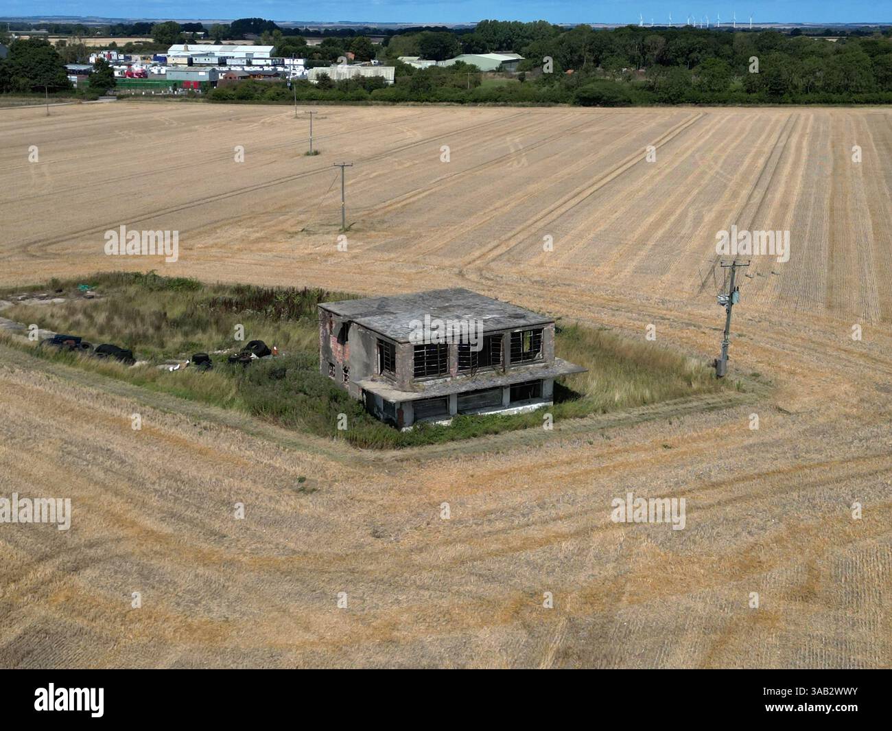 aerial view of RAF Catfoss control tower east Yorkshire,World war two ...