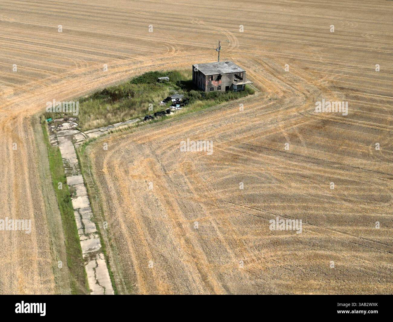 aerial view of RAF Catfoss control tower east Yorkshire,World war two ...