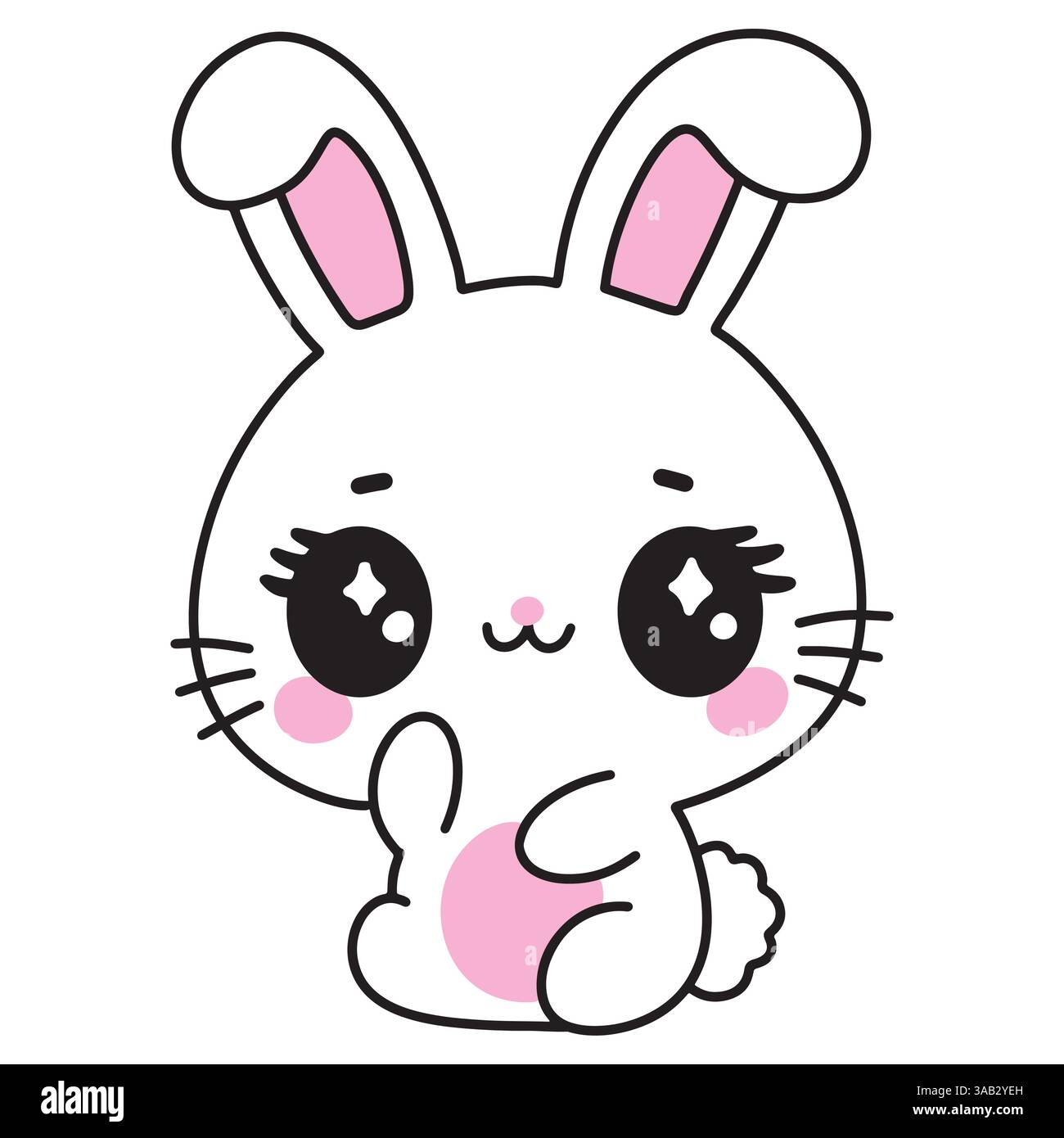 Cute Adorable Kawaii Bunny Rabbit. Sweet Pretty Easter Character for ...