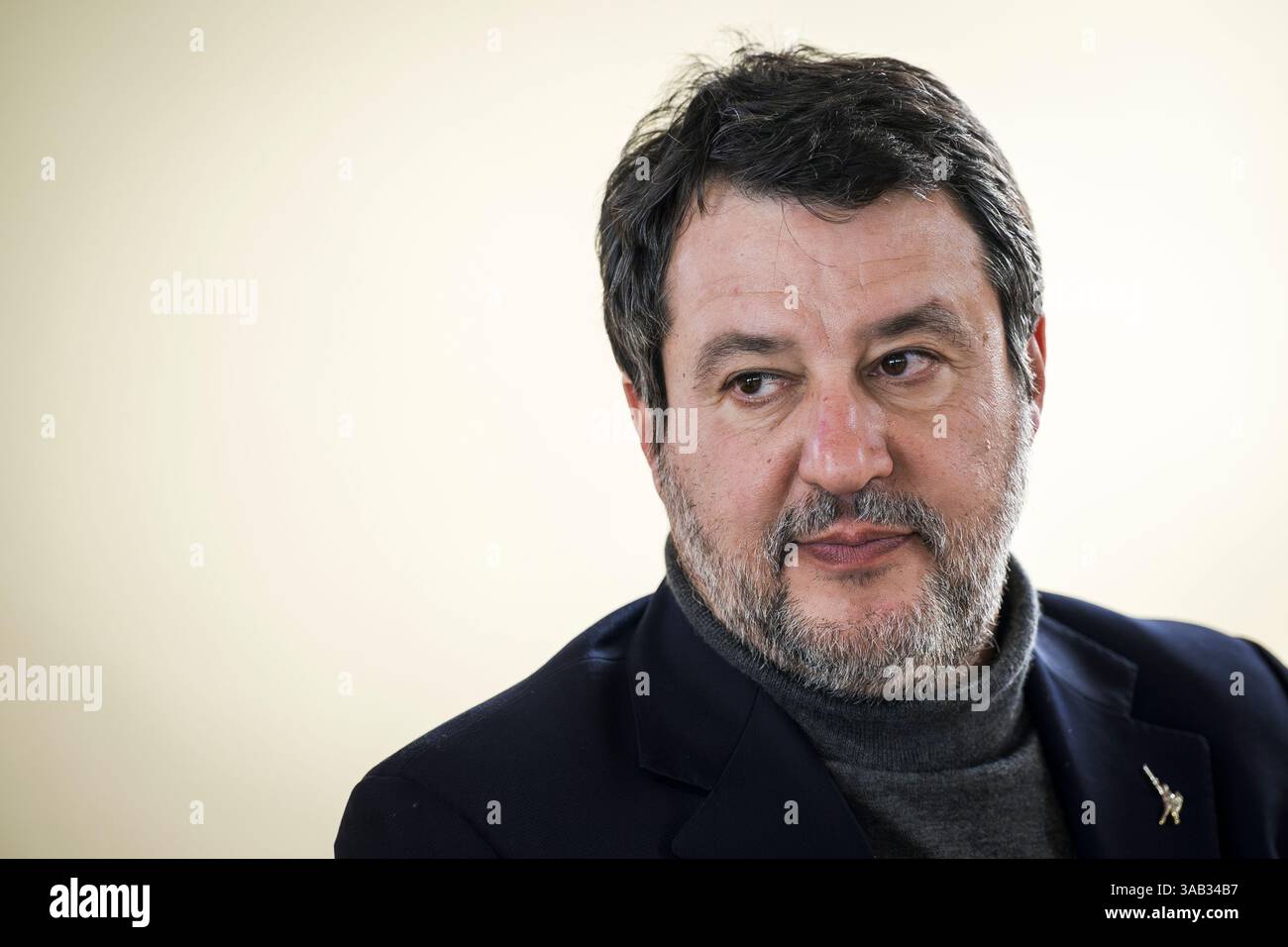 Turin, Italy. 1 April 2025. Matteo Salvini, Italian Minister of ...