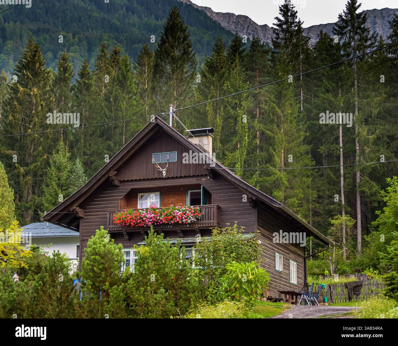 Traditional wooden chalet in Dellach im Drautal, Carinthia, Austria ...
