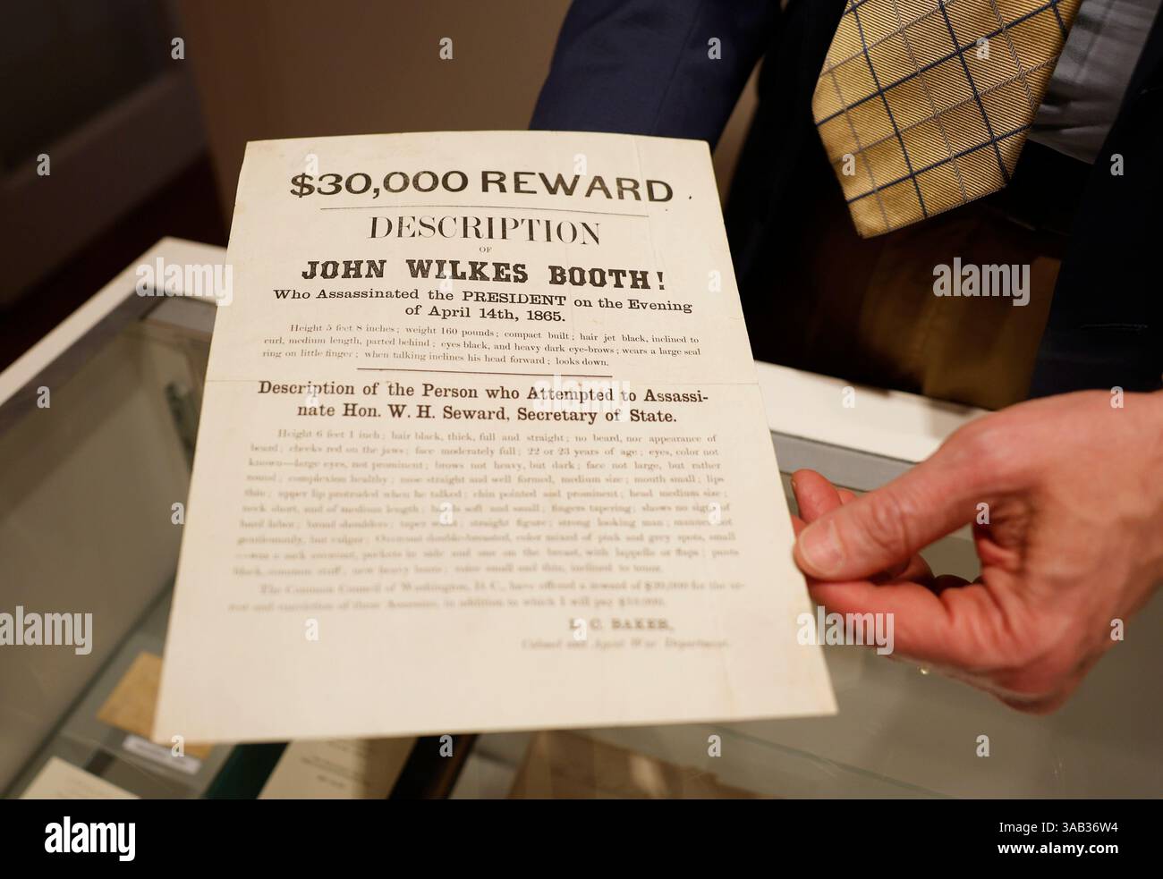 New York, United States. 01st Apr, 2025. A 30,000 dollar reward flyer ...