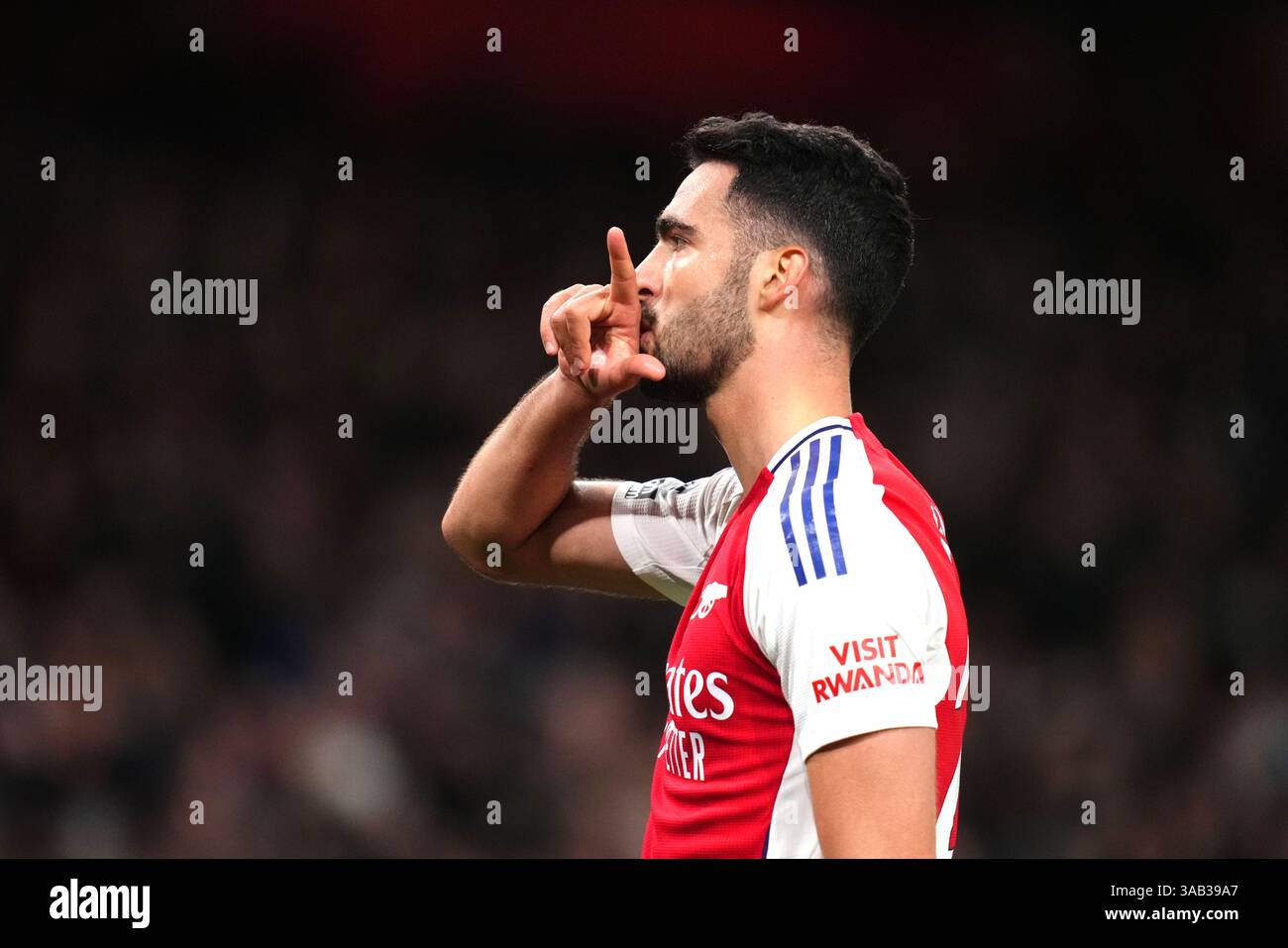 Arsenal's Mikel Merino celebrates scoring their side's first goal of ...