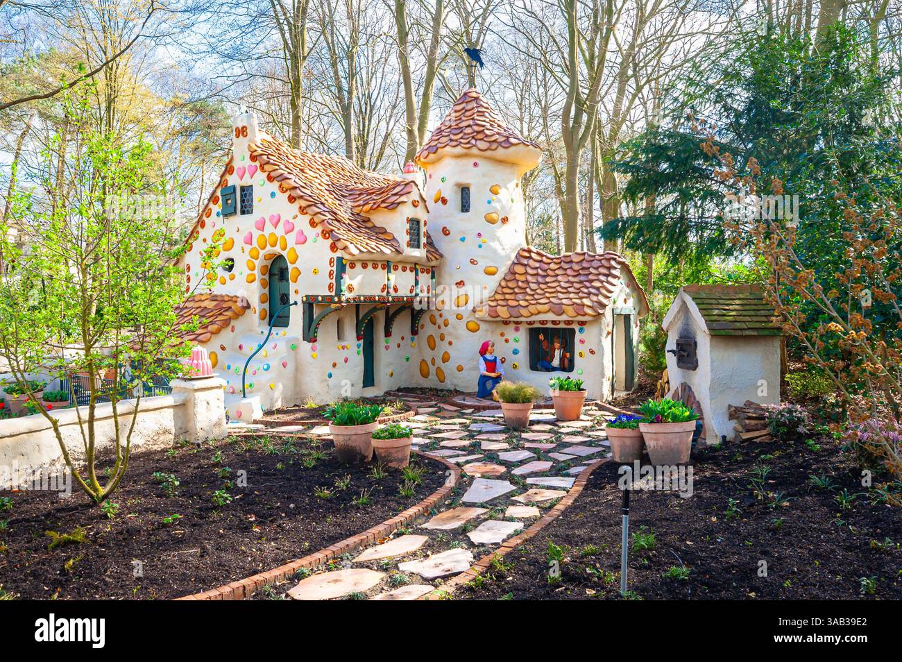 House made of bread, cake, and sugar in the fairy tale of Hans and ...