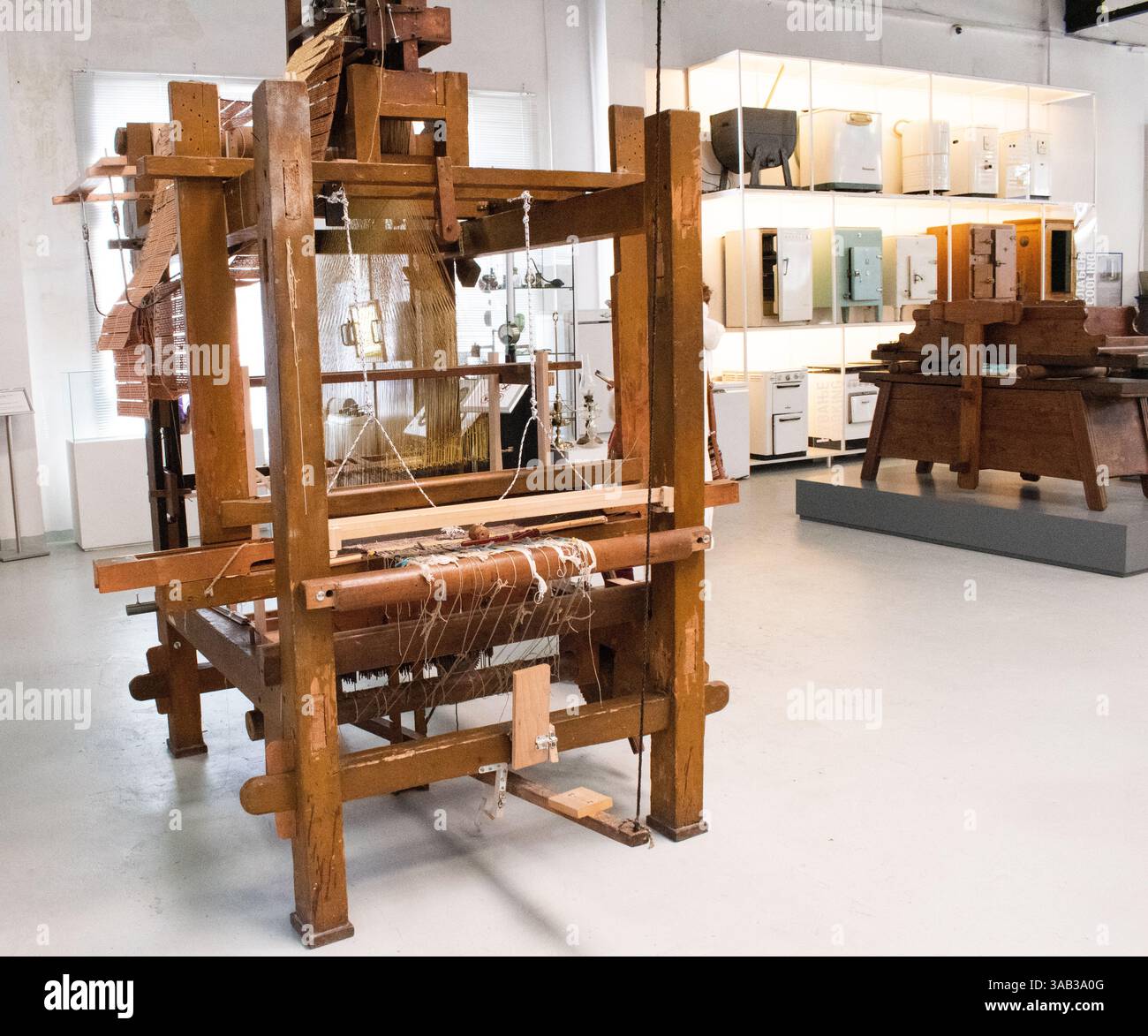 old loom on display in the museum Stock Photo - Alamy