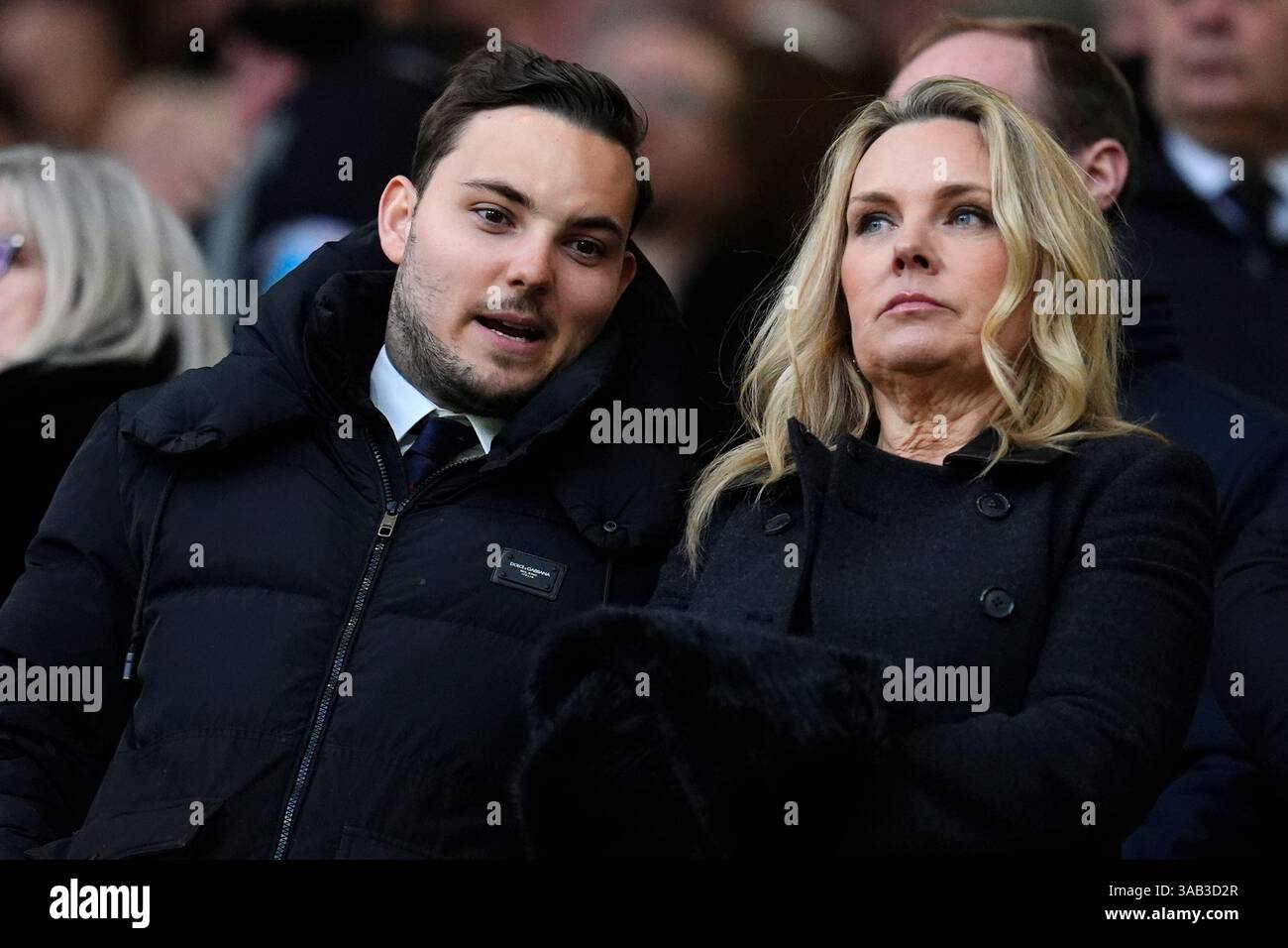 West Ham United director Jack Sullivan (left) and mother Eve Vorley ...