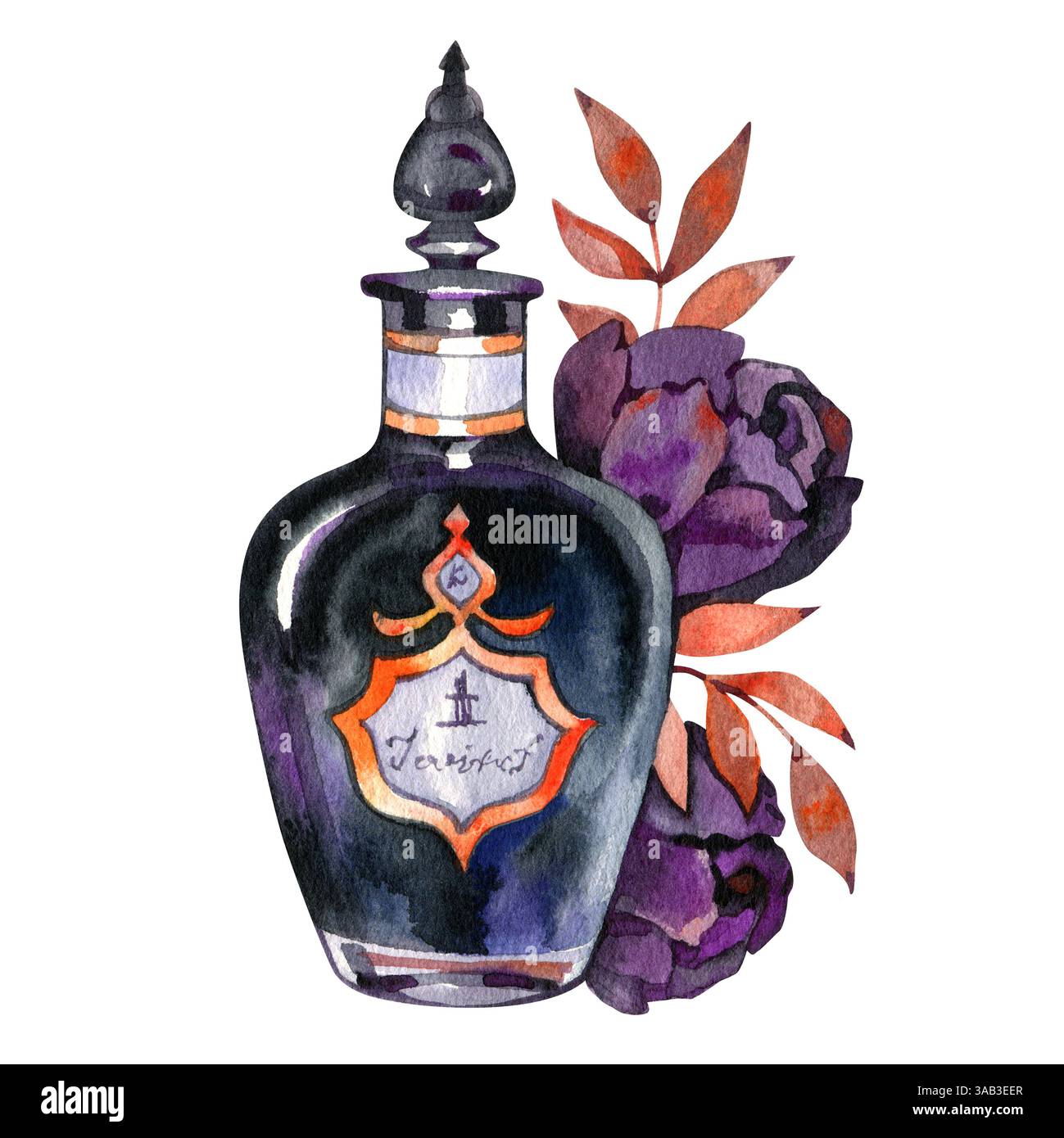Watercolor Halloween potion. Illustration clipart isolated on white ...