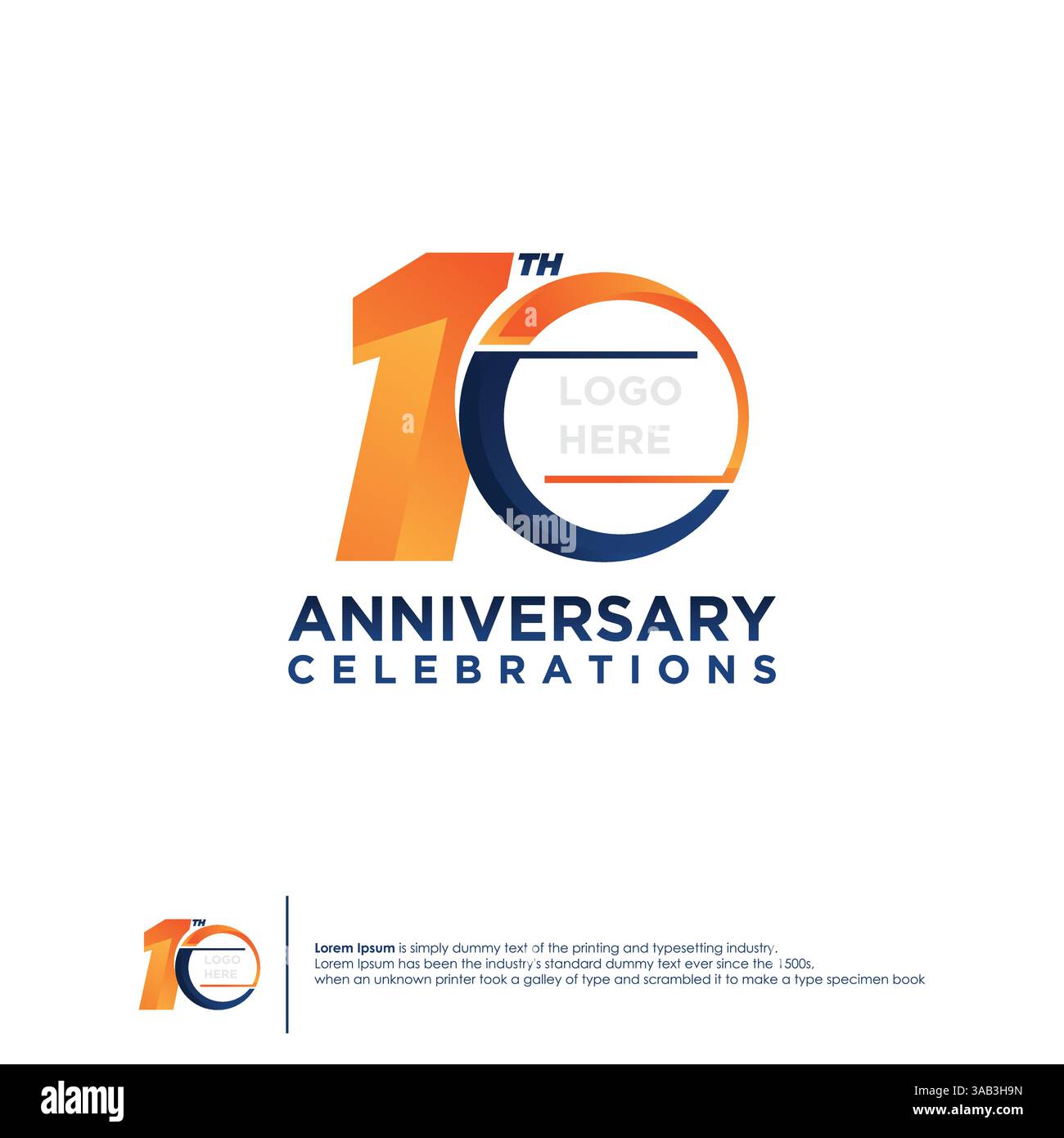 10th Anniversary logotype design flat style design template. Vector ...