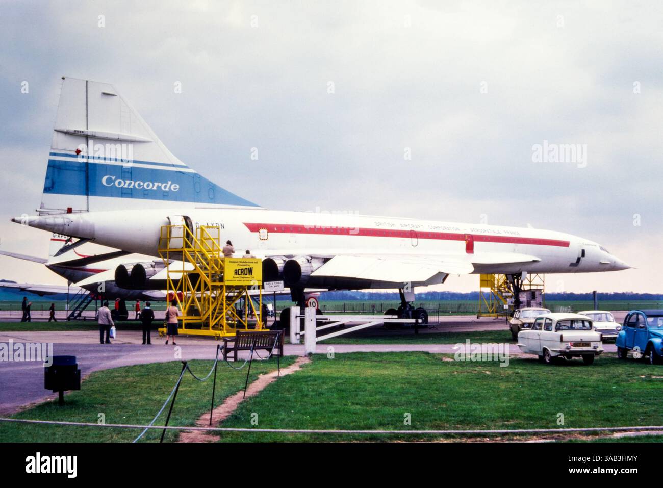 BAC Concorde G-AXDN aircraft exhibit on display outside at Imperial War ...