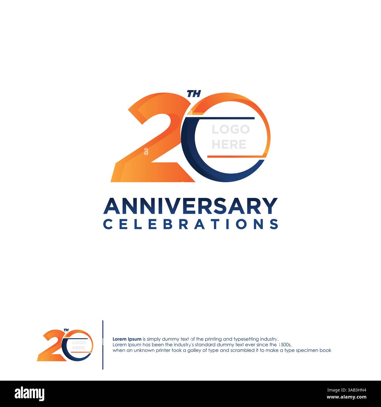 20th Anniversary logotype design flat style design template. Vector ...