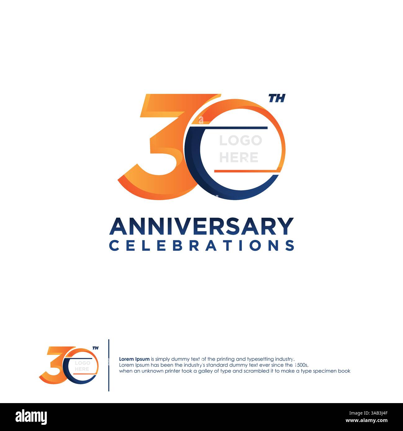 30th Anniversary logotype design flat style design template. Vector ...