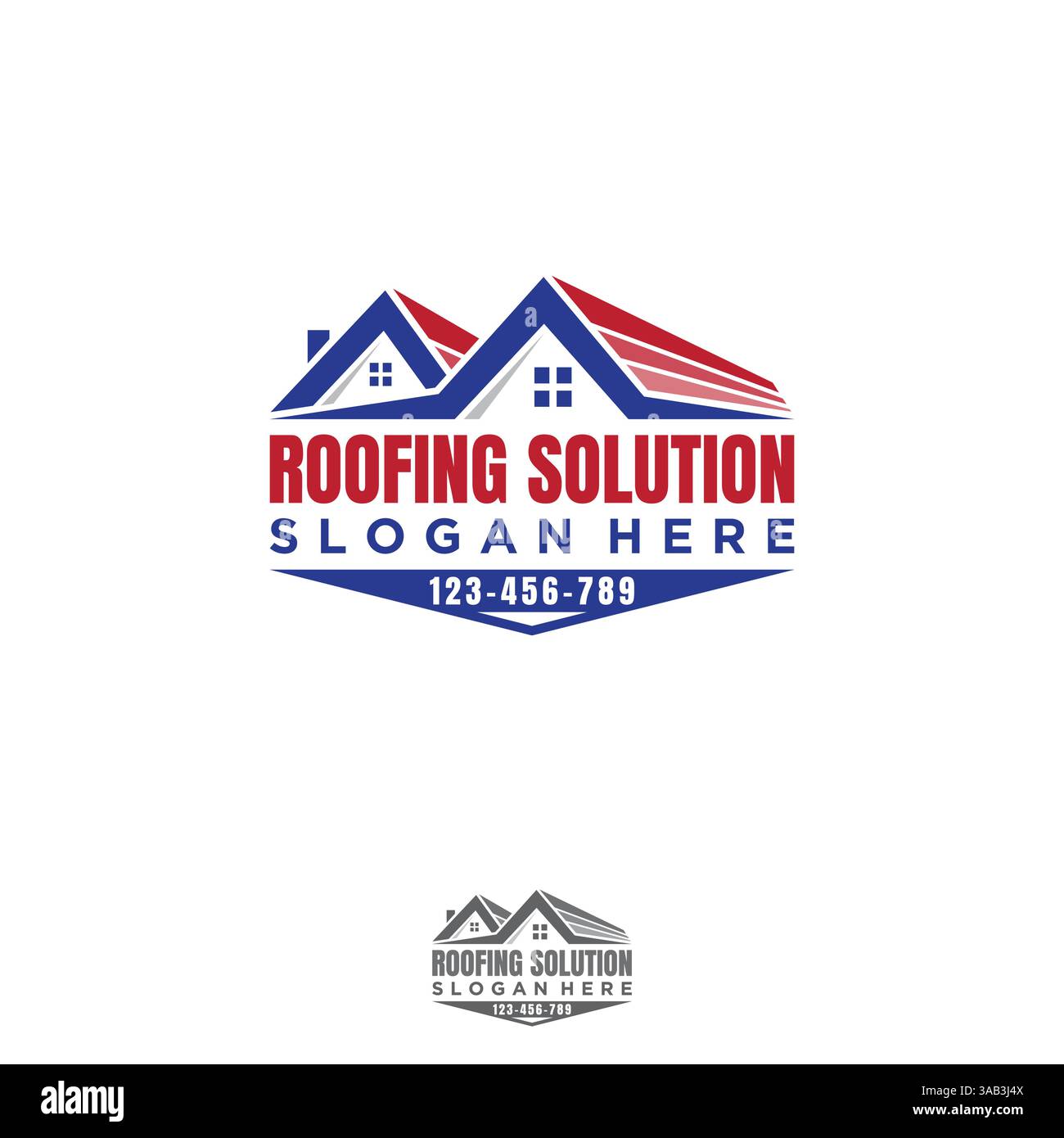 Construction building roofing solution service logo icon design ...
