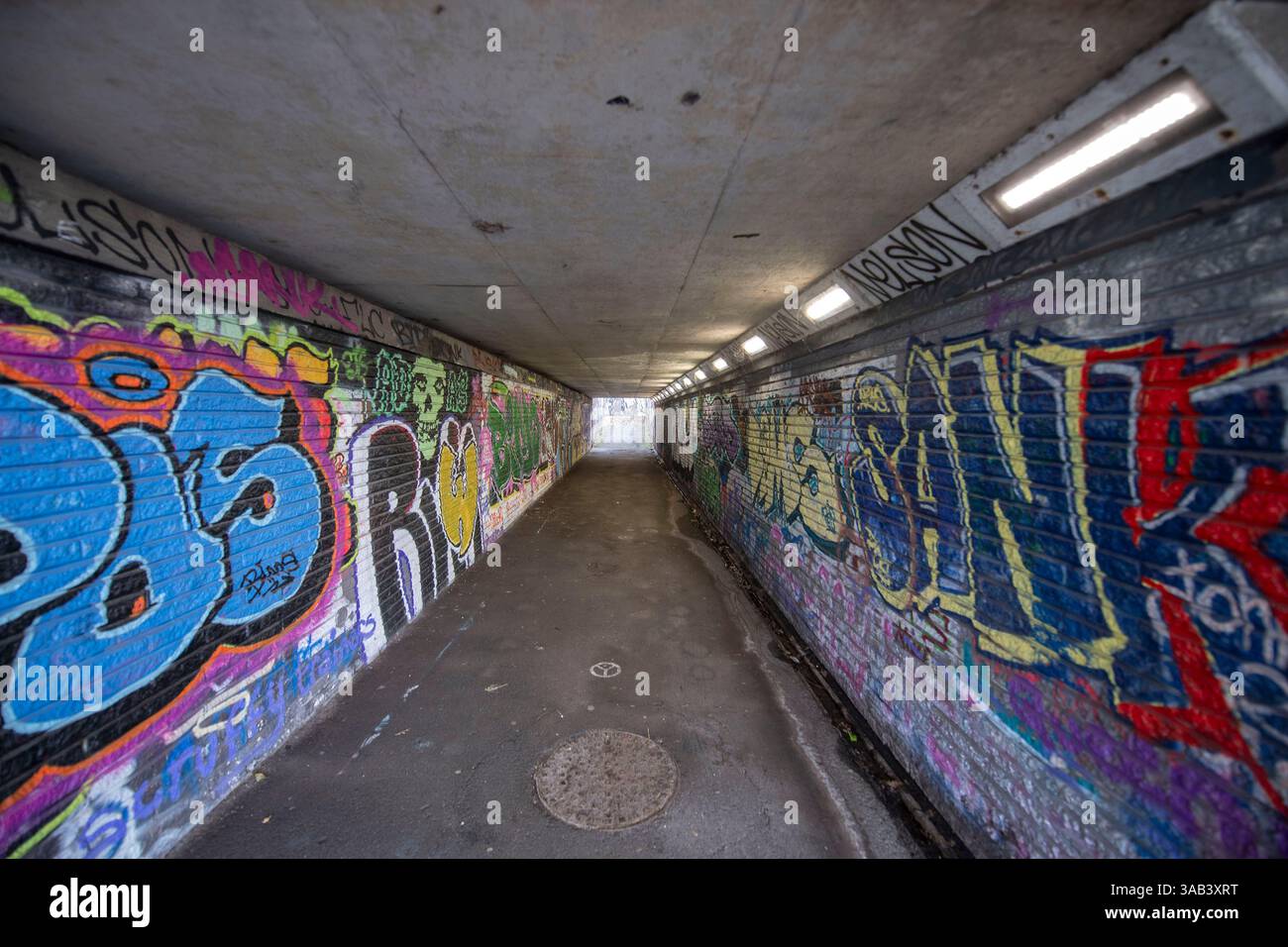 Graffiti underneath the M4 motorway in Port Talbot, South Wales, UK ...