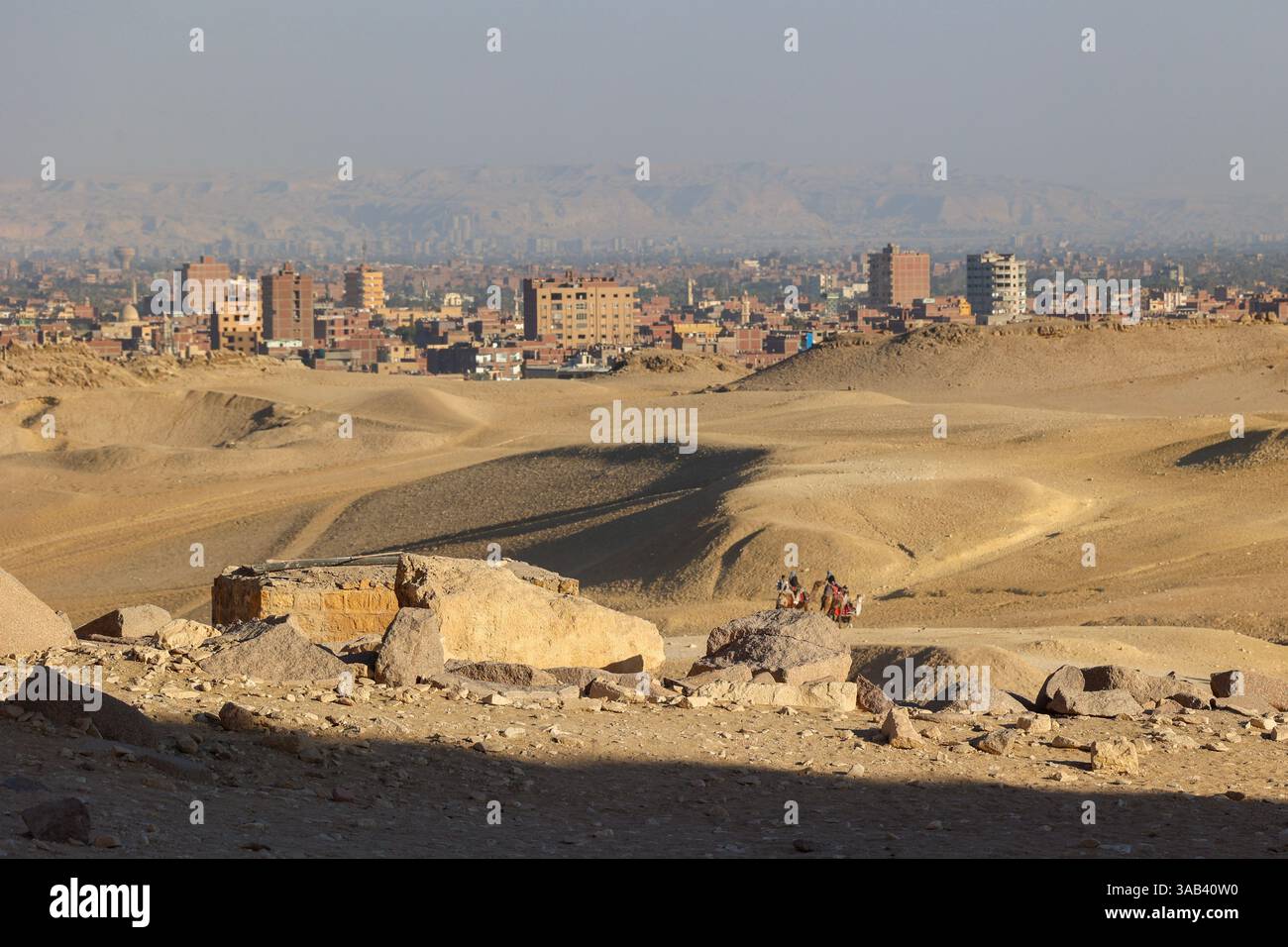 View of Cairo from the Giza pyramid complex Stock Photo - Alamy