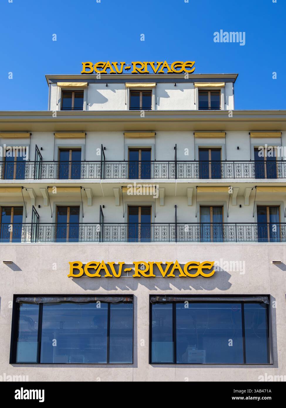 Nyon, Switzerland - March 7, 2025: Beau-Rivage in Nyon refers to a ...
