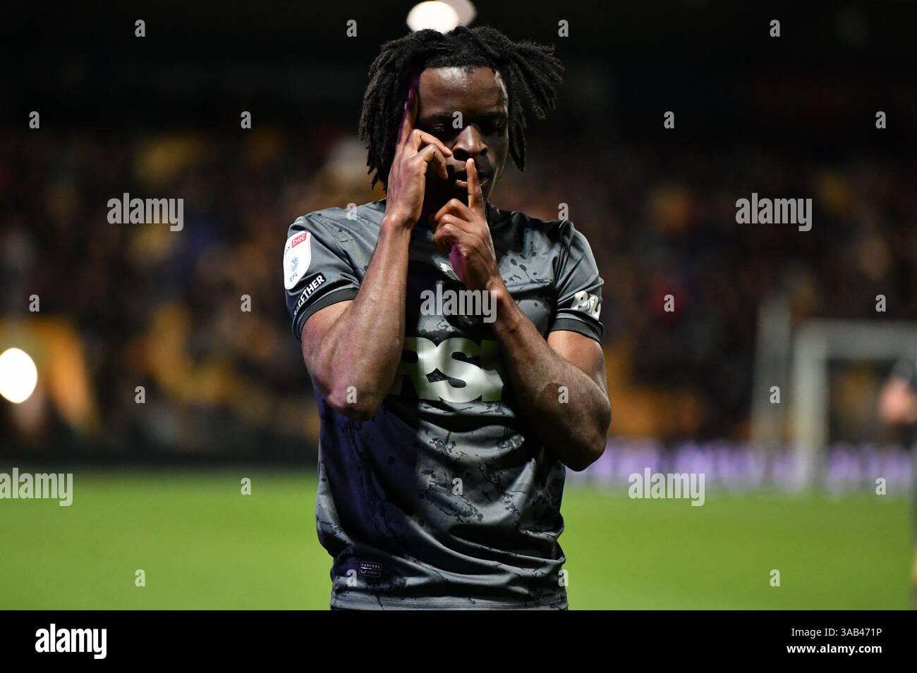 Mansfield, England. 1st Apr 2025. Tyreece Campbell celebrates after ...