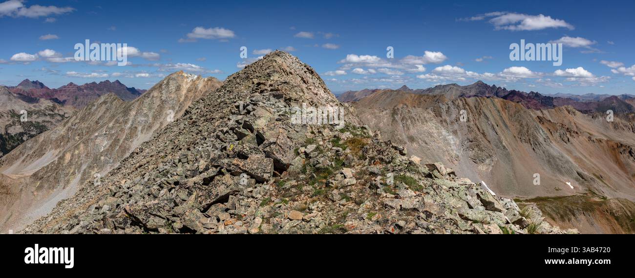 Summit ridge of White Benchmark (13,411') in the Elk Range outside of ...