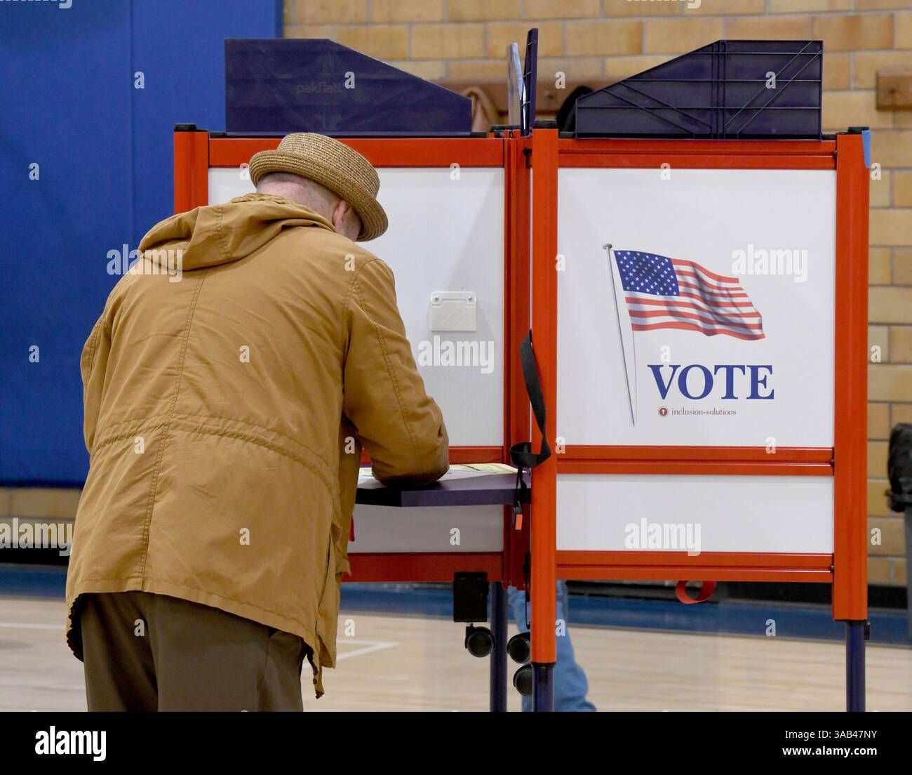 Racine, Wisconsin, USA. 1st Apr, 2025. People vote at the Tyler - Domer ...