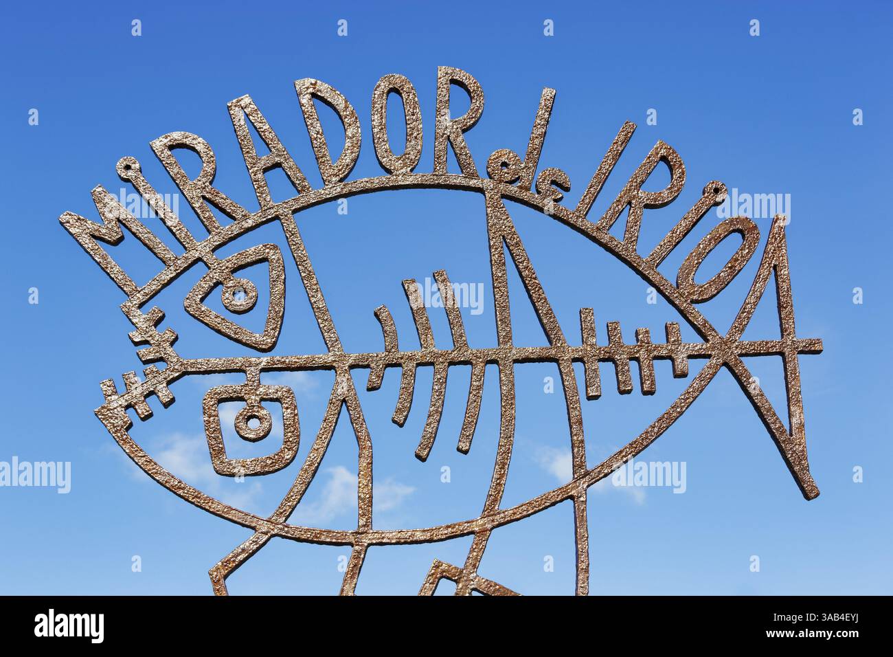 Iron sign, Mirador del Rio, sculpture by architect Cesar Manrique ...