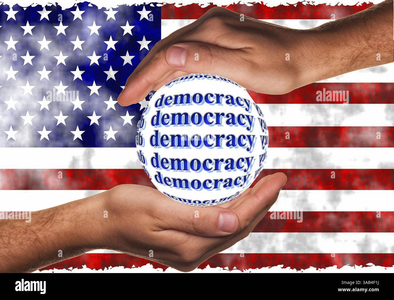 Symbolic image, democracy versus autocracy, US democracy in danger, EU ...