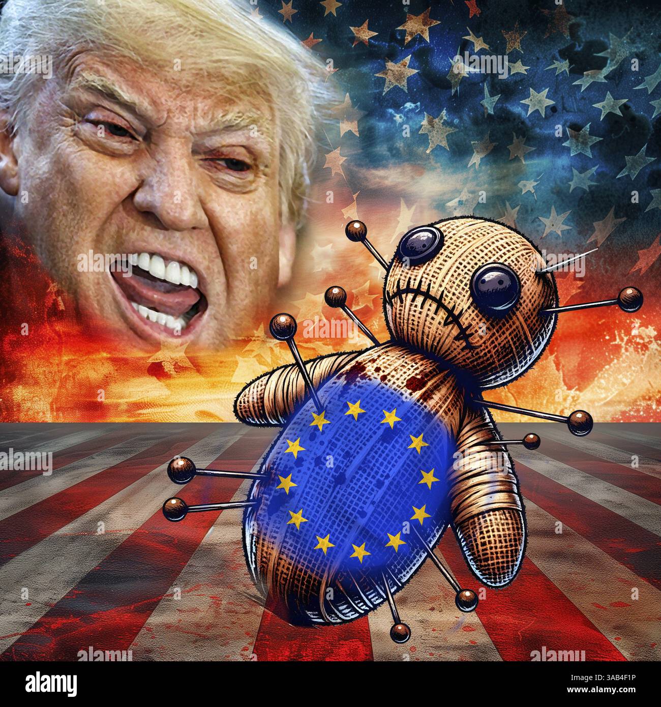 Symbolic image, democracy versus autocracy, US democracy in danger, EU ...