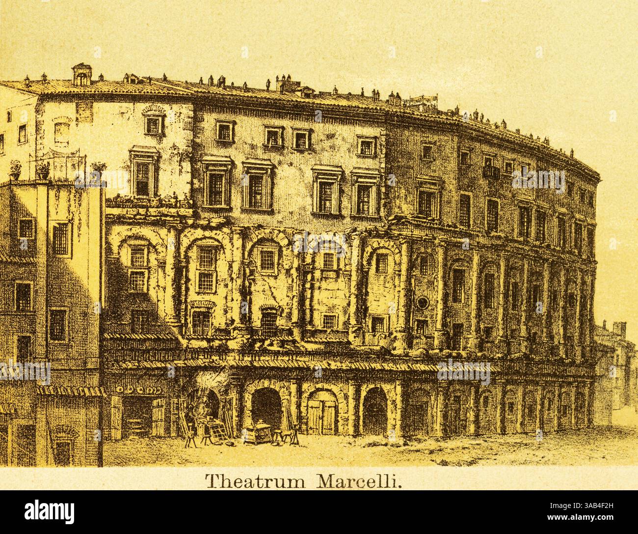 Theatrum Marcelli, theatre of M. Claudius Marcellus in the 19th century ...