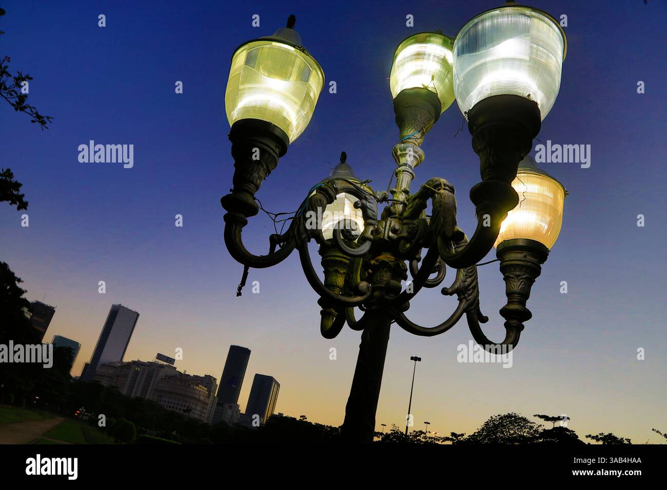 Old lamp post at Paris Square is one of the oldest in town and preserve ...