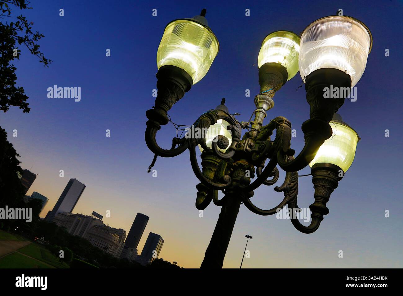 Old lamp post at Paris Square is one of the oldest in town and preserve ...