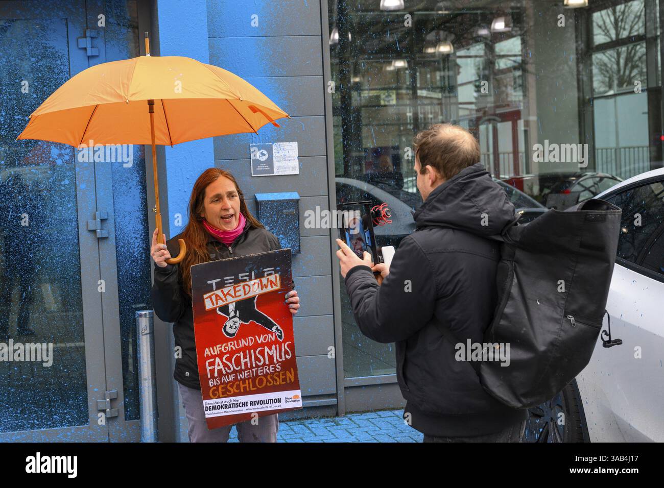 Judith Beadle from the New Generation gives interview after colour ...