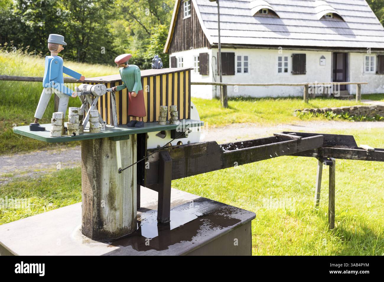 Water-powered mechanics of water wheel and play figures, Seiffen Open ...