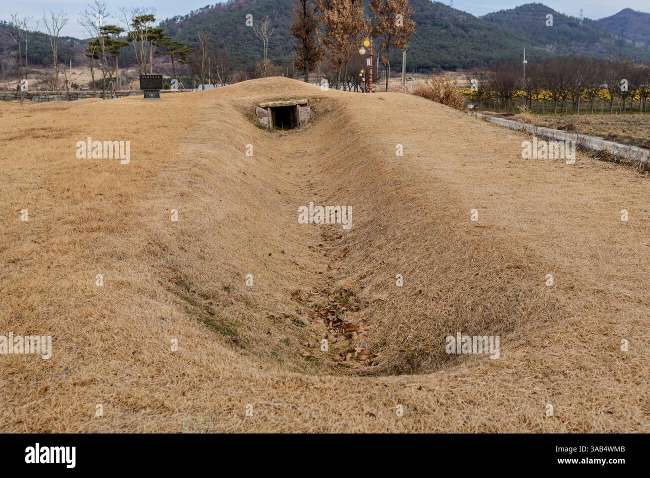 Gochang, South Korea, December 4, 2020: Burial chamber at dolmen ...