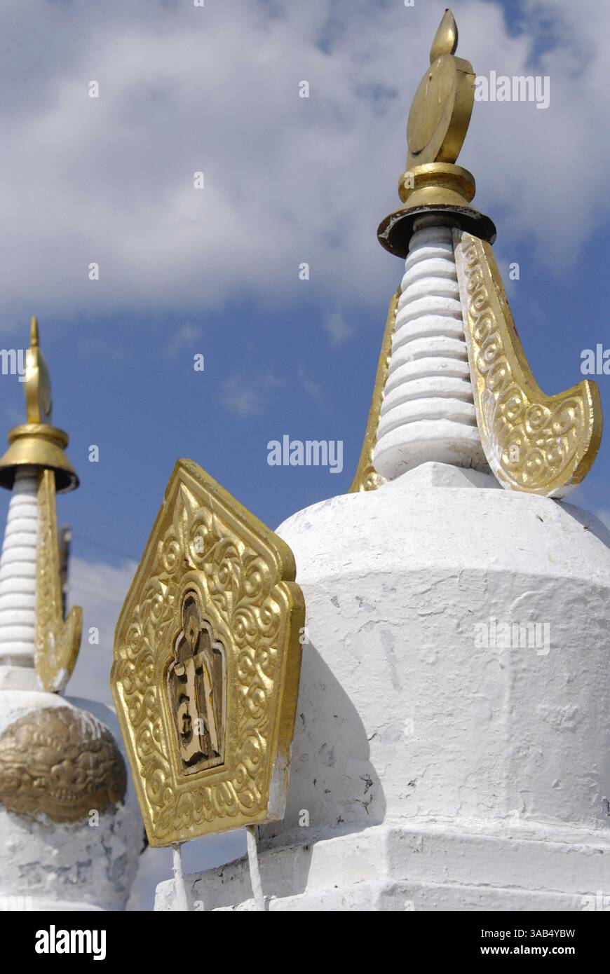 White suburgan (Buddhist praying stone) in Ulan-Ude, Buryatia Stock ...