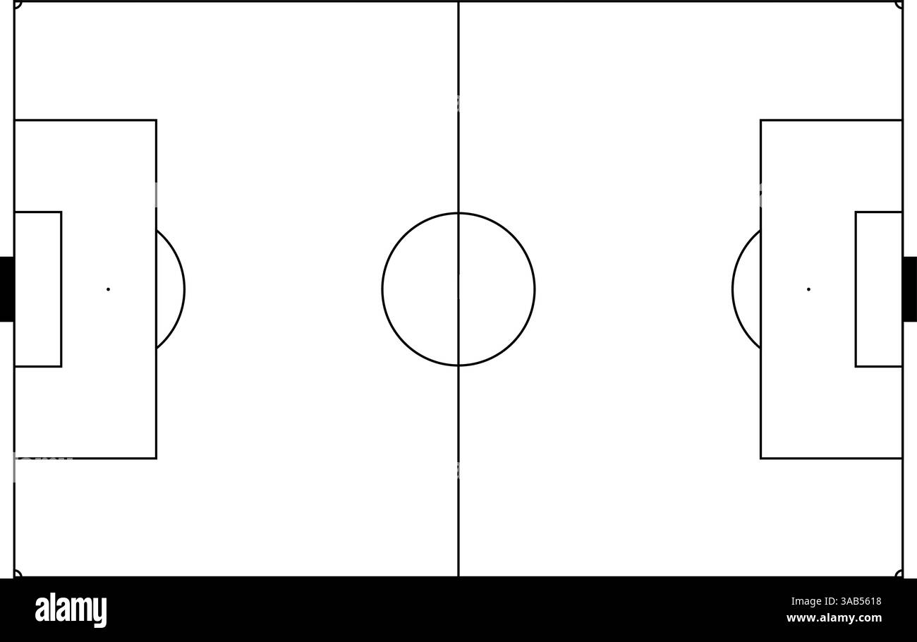 Top-view soccer field with coach tactics. Play plan diagram and pitch ...