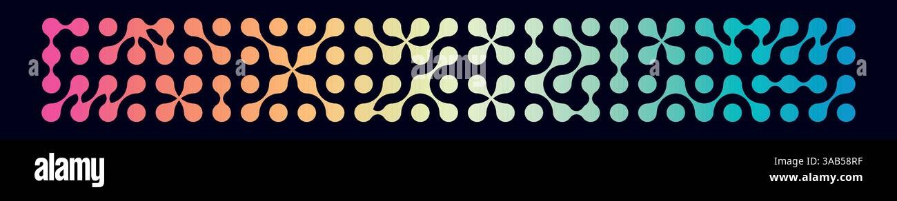 Colorful Circle blob connect pattern. Molecular morph lines and ...