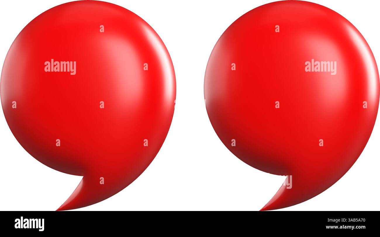 3d realistic quotation marks. Vector illustration Stock Vector Image ...