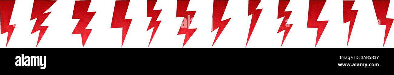 red Lightning thunder comic . Electric power cartoon line texture. Flat ...