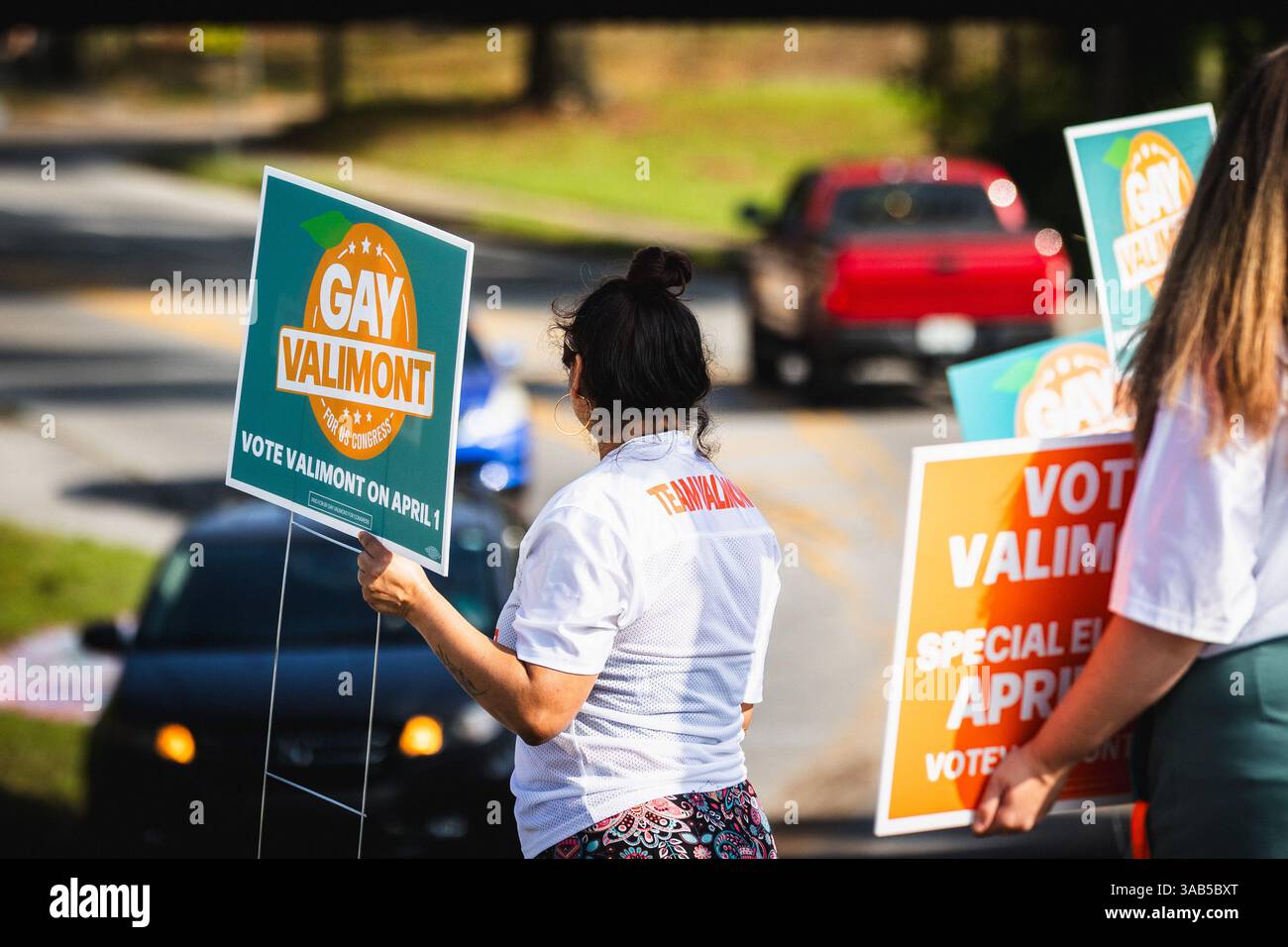 Pensacola, Florida, USA. 1st Apr, 2025. Supporters rally for Gay ...