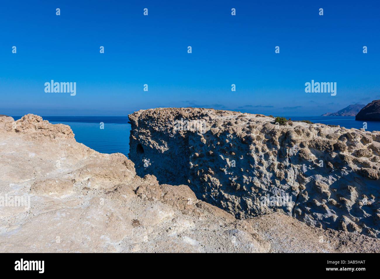 Papafragas Caves in Milos, Greece, carved by ancient volcanoes, a ...