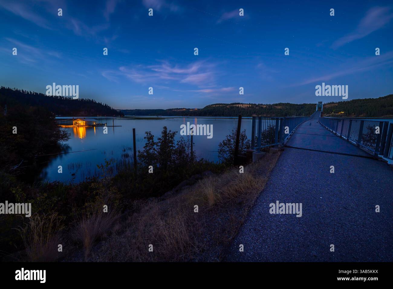 Night Photography of the Bicycling Trail along the Chatcolet Lake ...