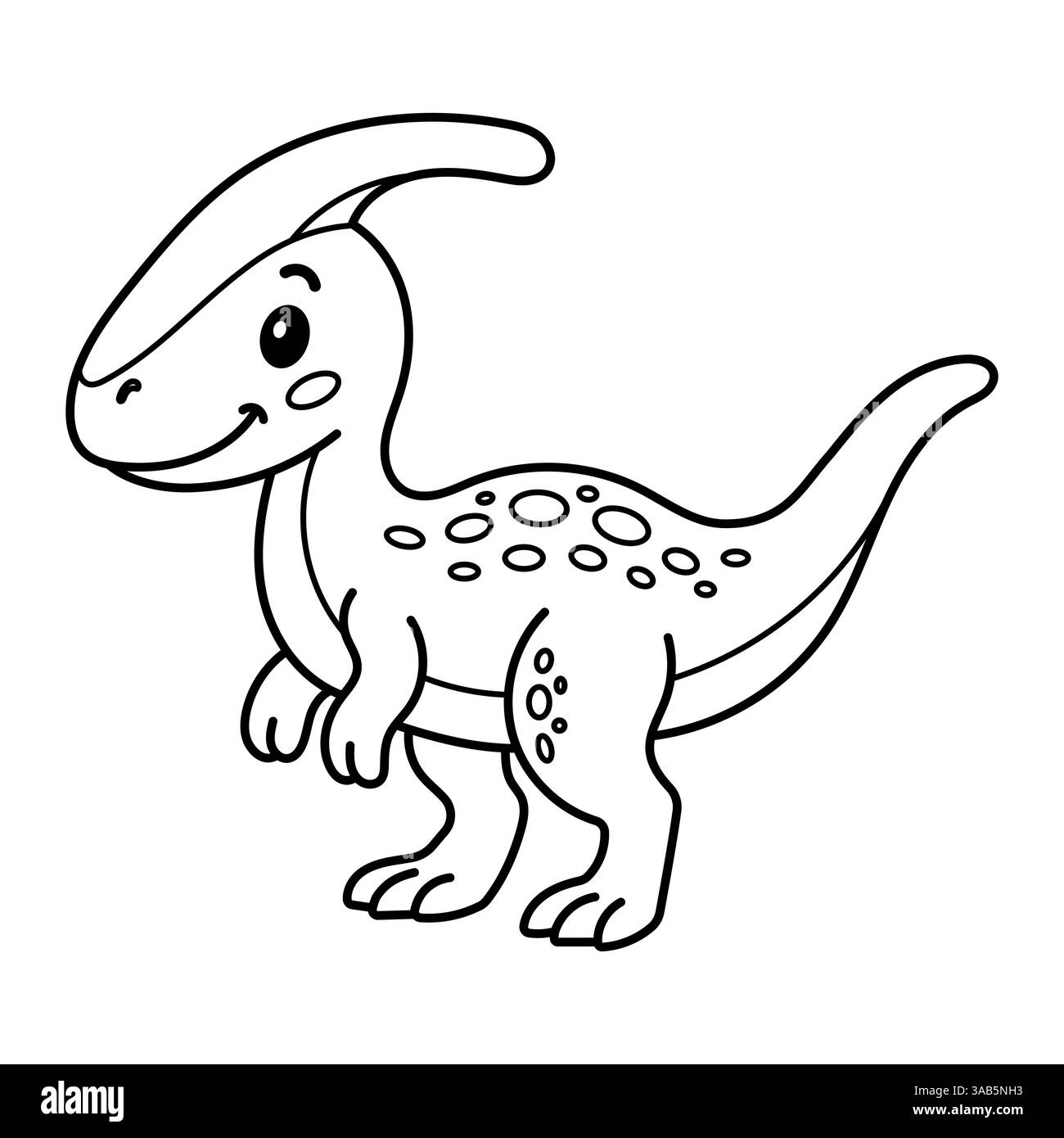 Playful parasaurolophus dinosaur coloring page for kids, perfect for ...