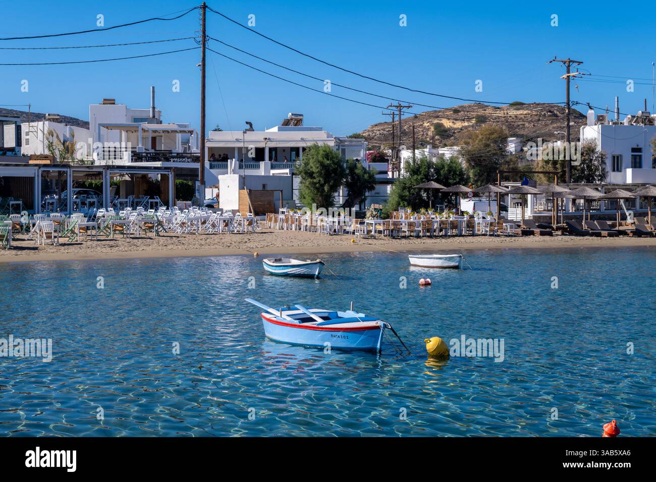 Pollonia, Milos, Greece - 29 September 2024: The picturesque Pollonia ...