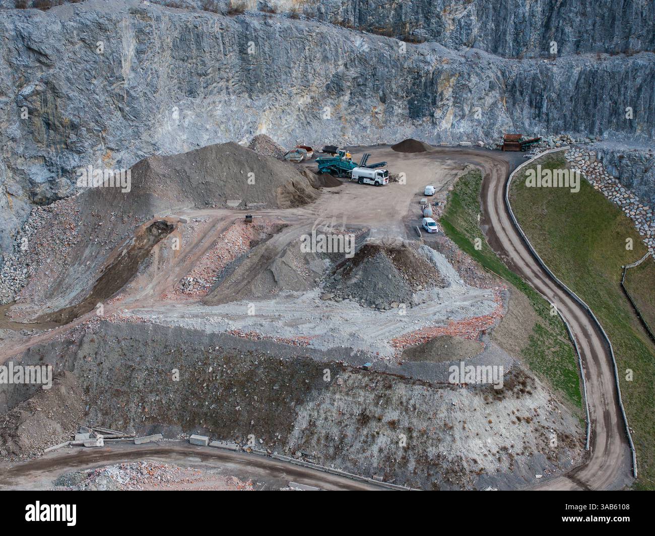 Construction Site with Excavation Activities in the Austrian Alps Stock ...