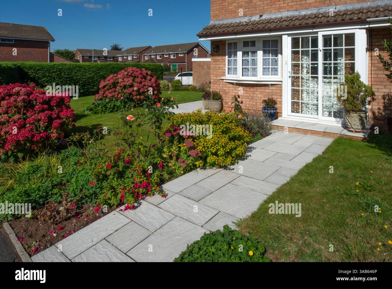 Decorative paving stones on gardens, pathways and driveways Stock Photo ...