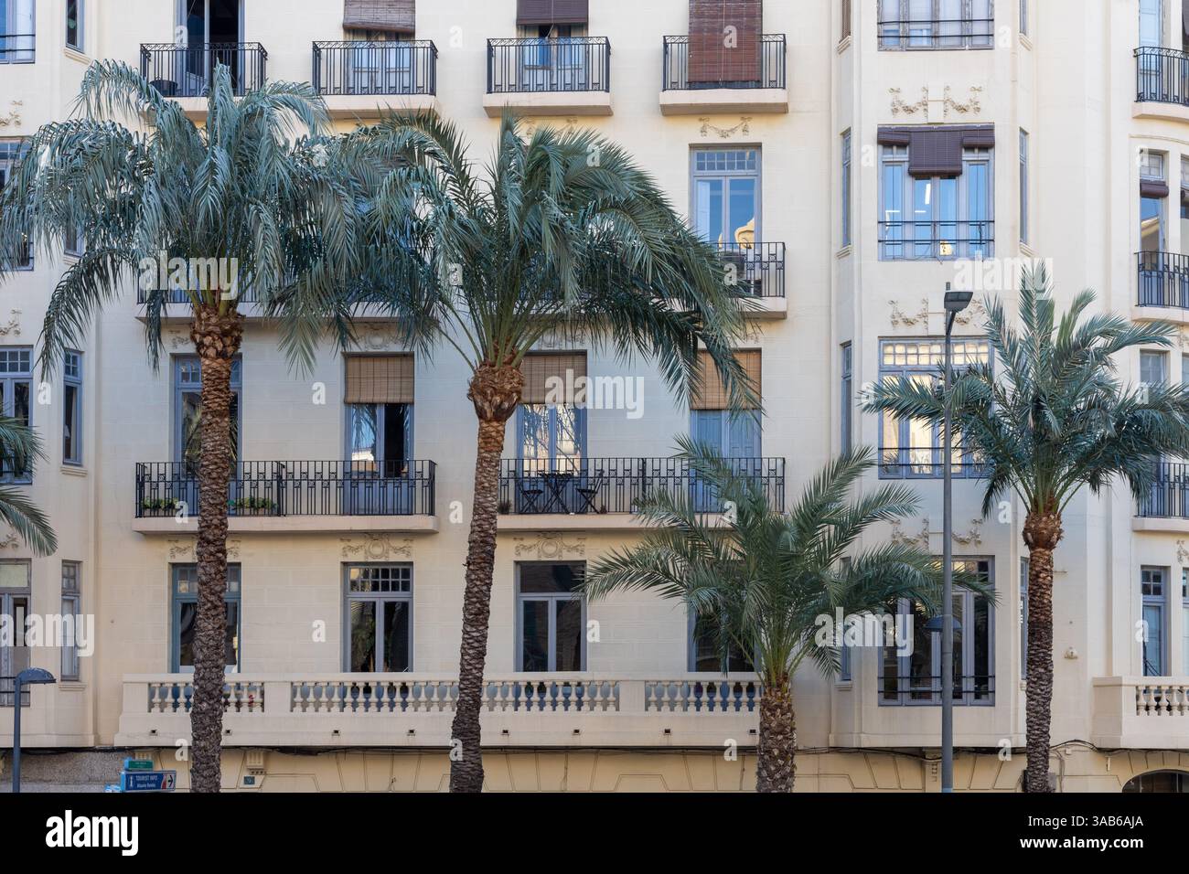 windows and balconies, Alicante, Spain, architecture Stock Photo - Alamy