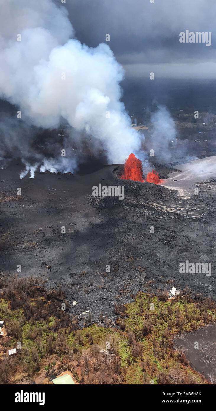 June 3, 2018 - Kapoho, HI, United States of America - Aerial view of a ...