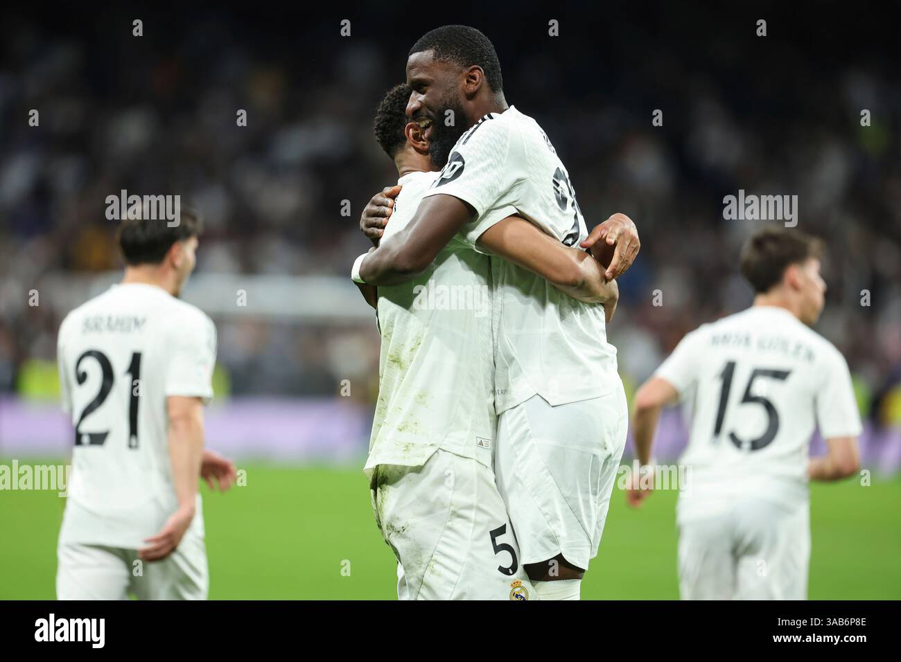 Antonio Rudiger of Real Madrid celebrates a goal during the Spanish Cup ...