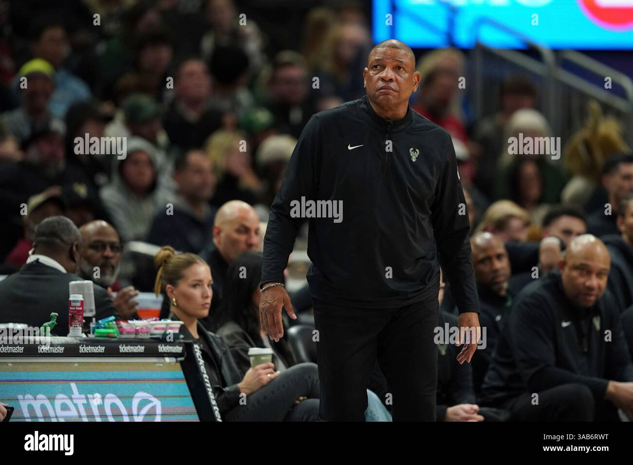 Milwaukee Bucks head coach Doc Rivers watches from the sideline during ...