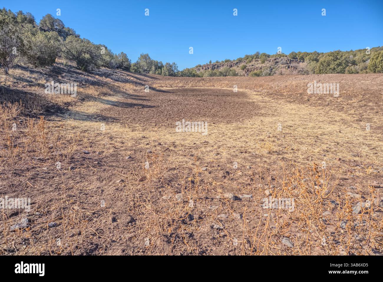 An artificial pond for cattle called Rods Winter Camp Tank in the ...