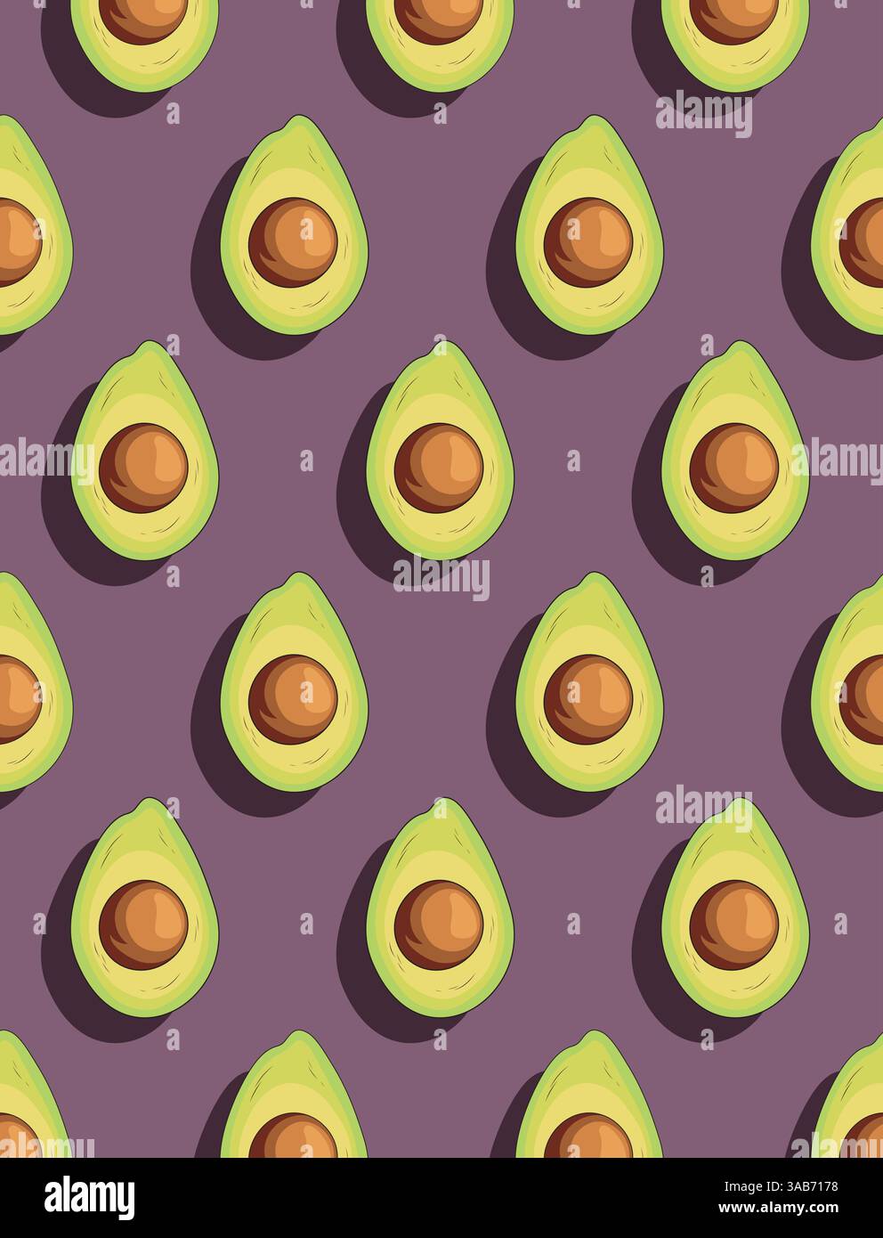 Avocado pattern on purple background. Minimal flat lay style. Top view ...
